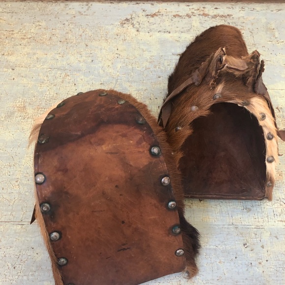 Accents | Vintage Cowhide Hair On Tapaderos Stirrups | Poshmark